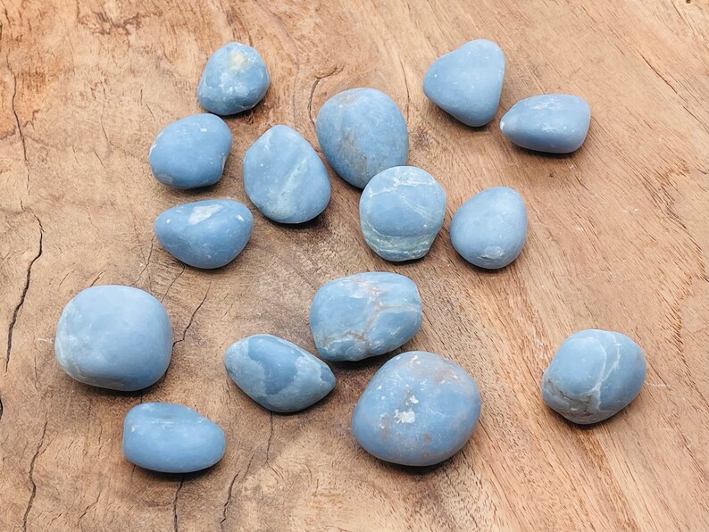 Angelite Tumbled Stone -angelite Crystal - Angelite Gemstone – TU1061 ...