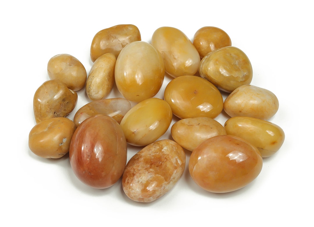 Yellow Jade Tumble Stone - Healing Gemstone - Natural Yellow Jade ...