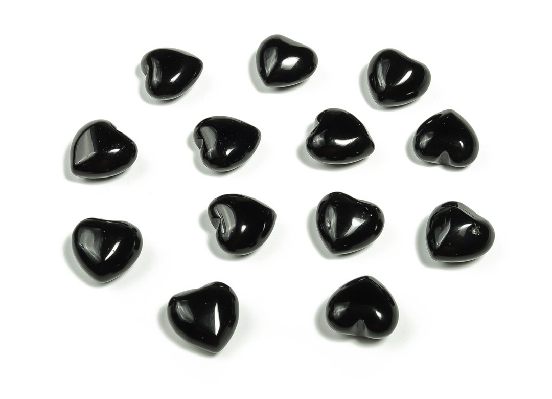 Obsidian Heart Gemstone- Black Obsidian Heart - Obsidian Puffy Heart ...