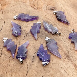 Amethyst Lightning Pendant - Lightning Crystal - Lightning Stone ...
