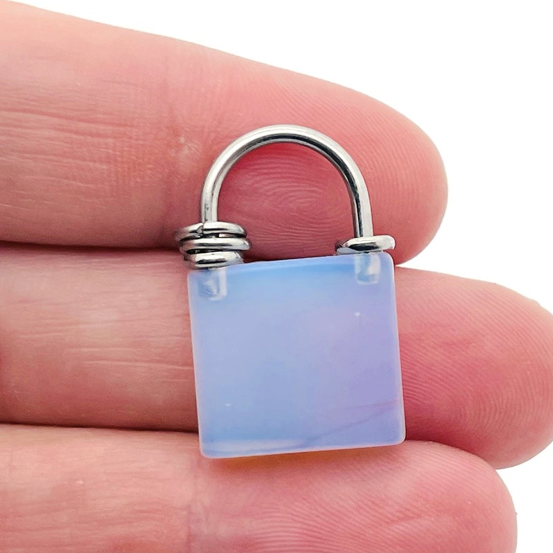 Opalite Lock Charm - Etsy