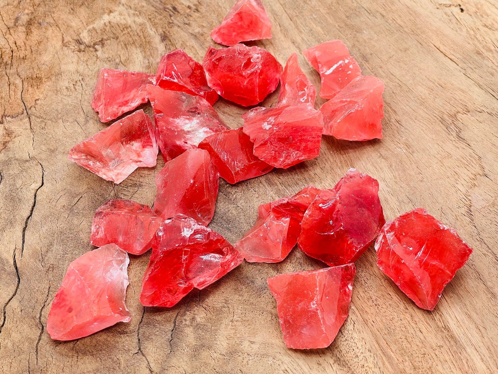 Raw Cherry Quartz Stone - Rough Natural Cherry Quartz Crystal Gemstone ...
