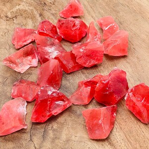 Raw Cherry Quartz Stone - Rough Natural Cherry Quartz Crystal Gemstone ...