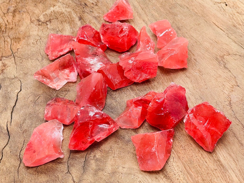 Raw Cherry Quartz Stone - Rough Natural Cherry Quartz Crystal Gemstone ...