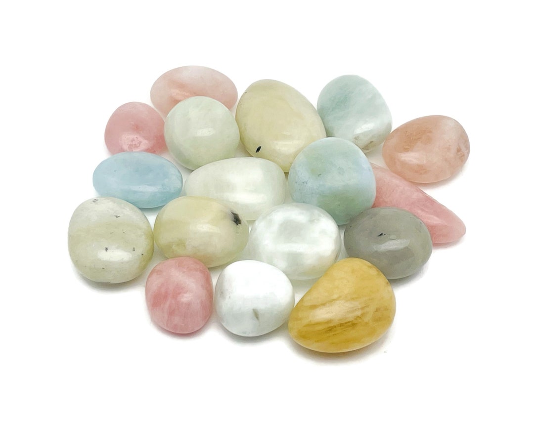 Aquamarine Morganite Tumbled Stone - Morganite Crystal - Morganite With ...