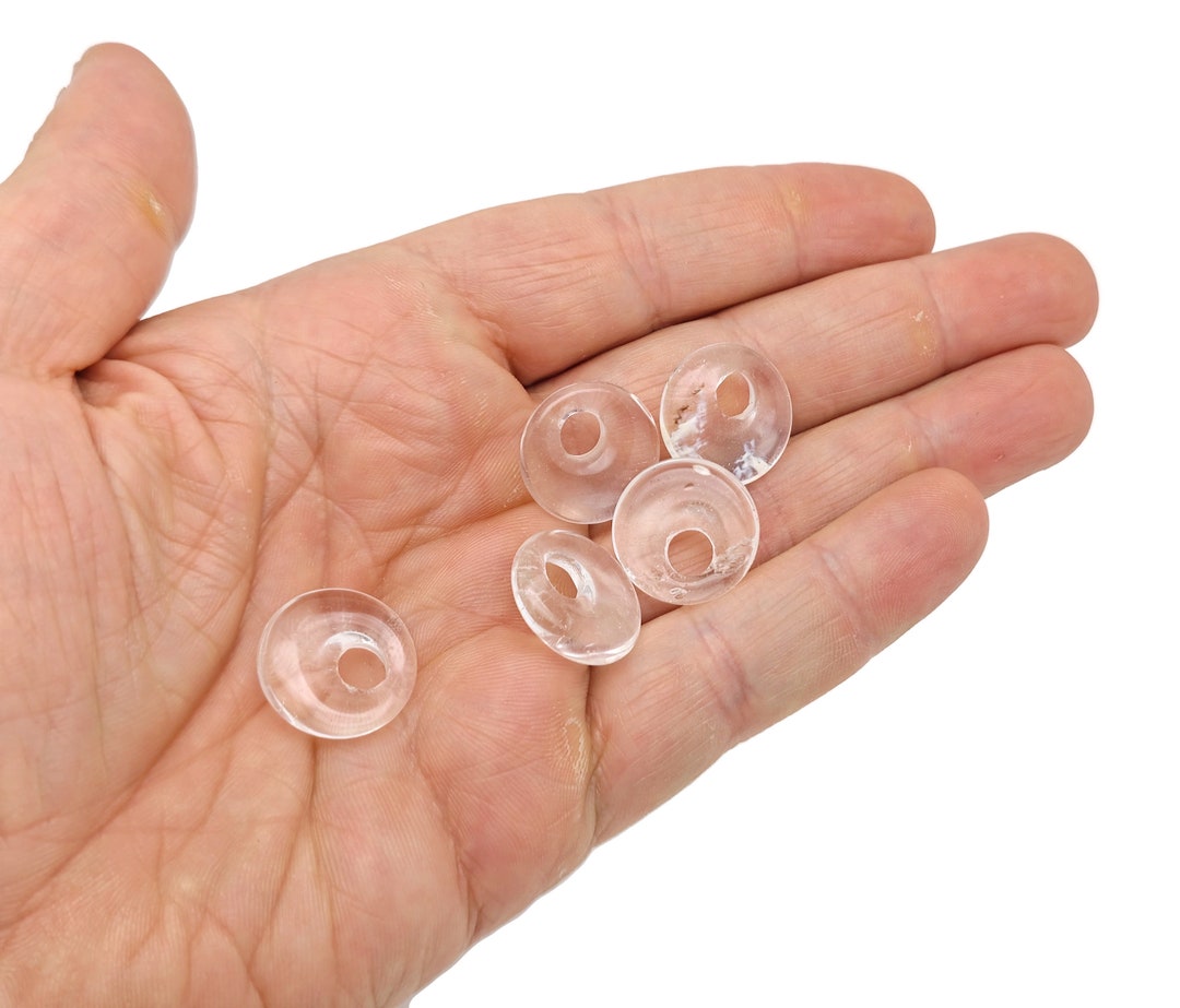 Clear Quartz Gemstone Pi Stone - Crystal Donut Pi Stone - Pi Stone ...