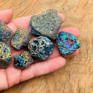 Raw Rainbow Lava Volcanic Stone - Natural Lava Stone Crystal Gemstone ...