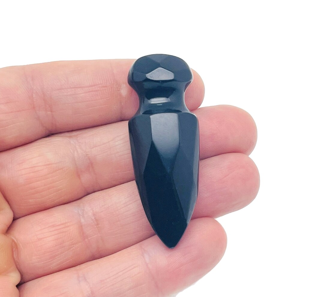 Obsidian Mini Sword Dagger Gemstone - Sword Carved Crystal - Crystal ...