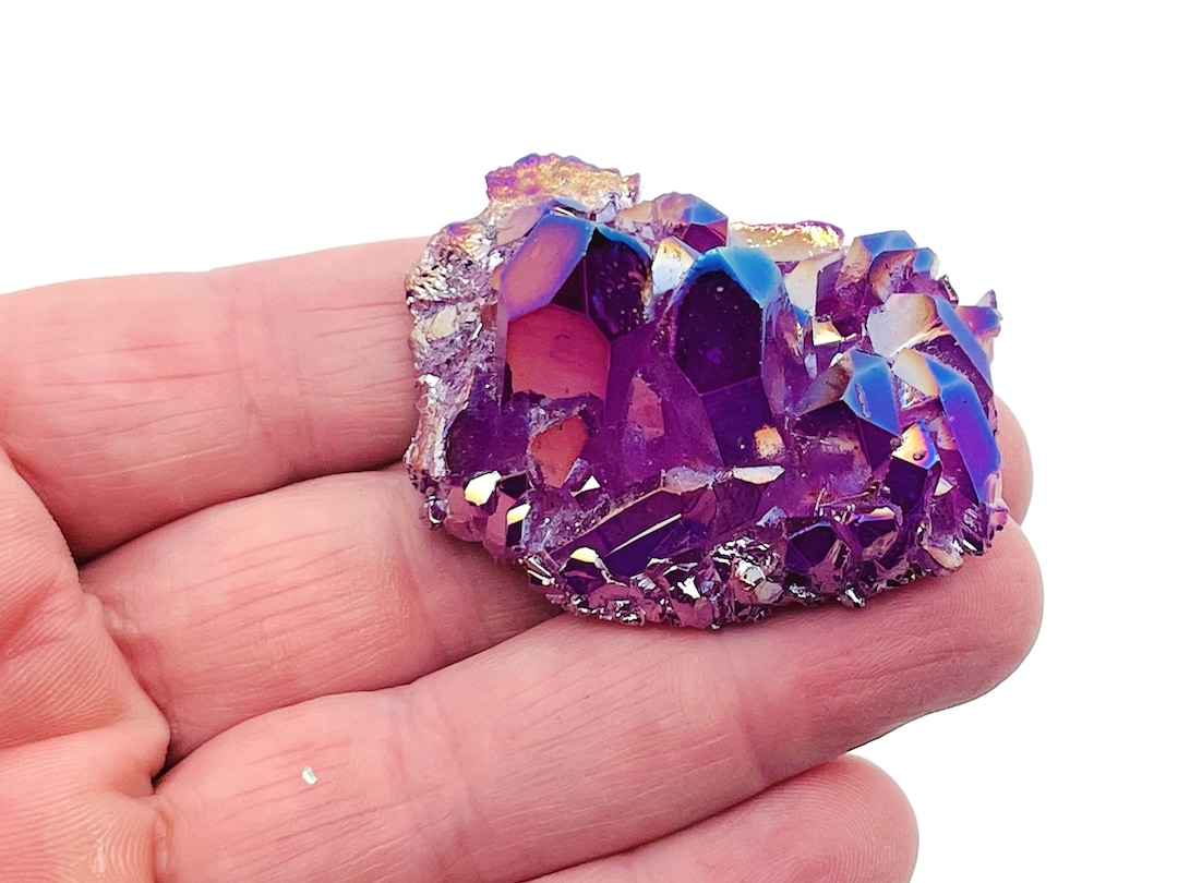 Purple Aura Quartz Cluster Crystal - Aura Cluster Quartz – Healing ...