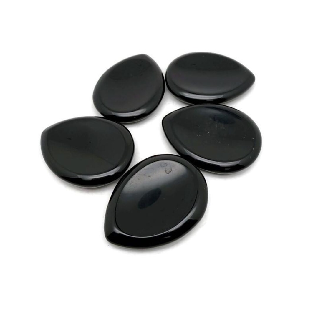 Obsidian Natural Worry Stone - Teardrop Shaped Natural Gemstone ...