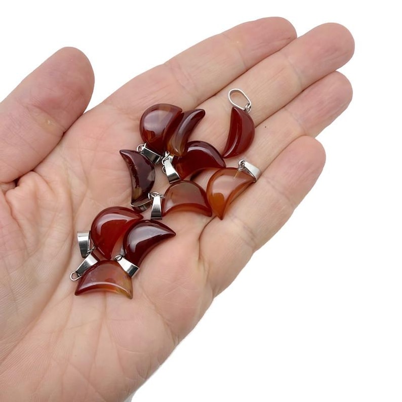 Carnelian Moon Pendant - Moon Earring Crystal - Crystals Healing ...
