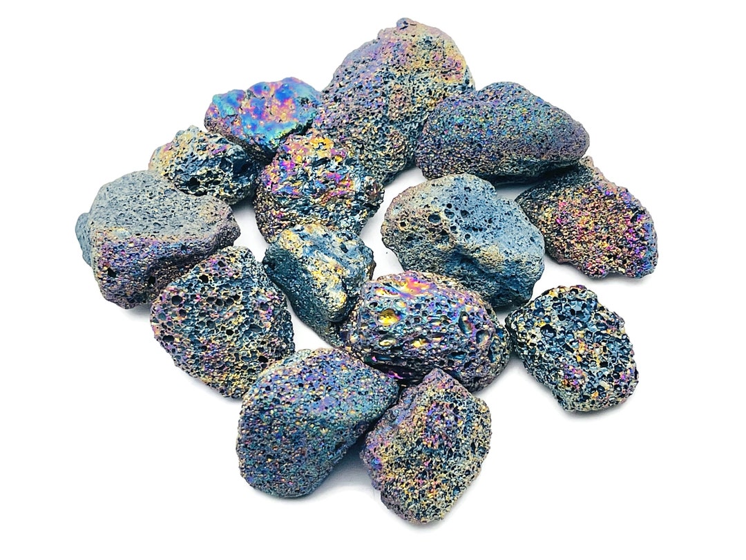 Raw Rainbow Lava Volcanic Stone - Natural Lava Stone Crystal Gemstone ...