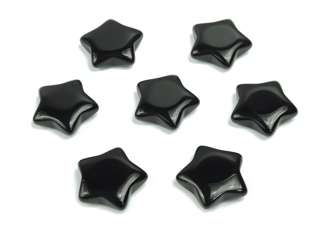 Obsidian Star Gemstone – Star Obsidian Charm – Obsidian Carving Star ...