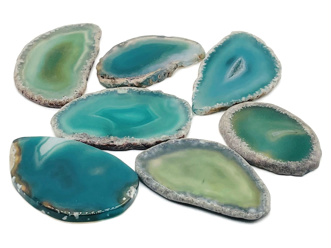 Green Agate Slice - Green Agate Geode Crystal - Natural Agate Slice ...