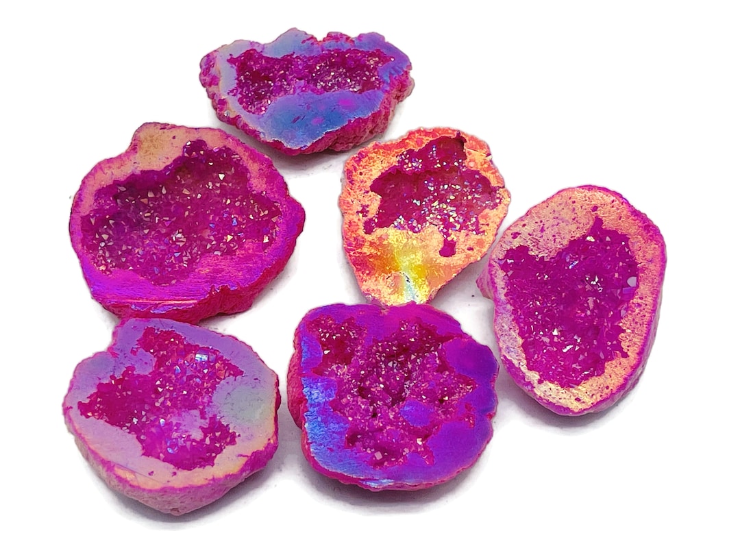 Pink Aura Oco Agate Geode Crystal – Rough Oco Agate Geode - Healing ...