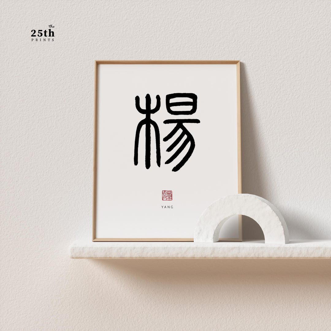 Yang 楊 | Chinese Family Name Wall Art | Printable Family Name Sign ...