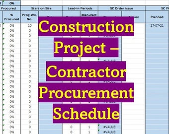 Construction Schedule Template - Etsy