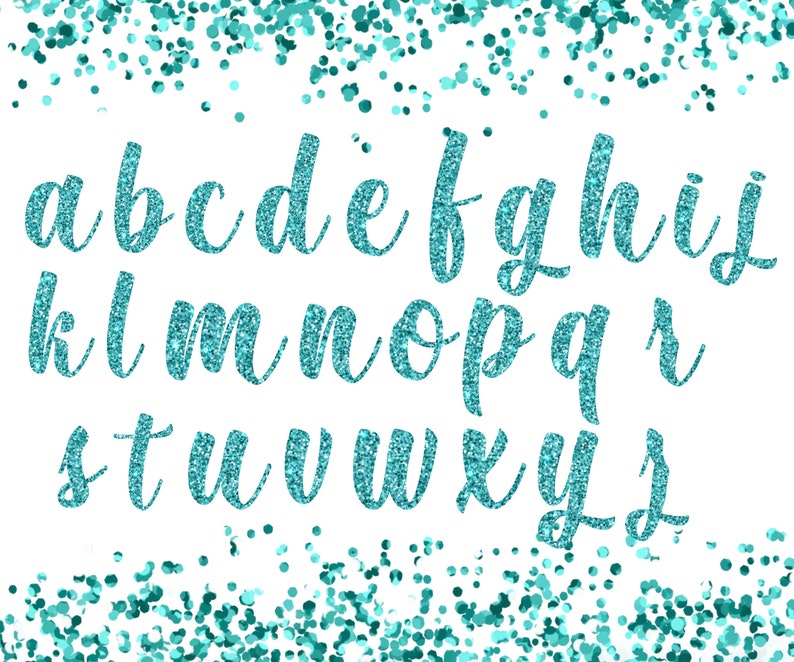 Glitter Alphabet PNG Aqua Glitter Alphabet Glitter Letters - Etsy