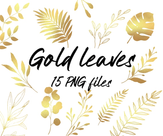 Gold Leaves PNG Gold Branches PNG Gold Foil PNG Gold Leaves - Etsy