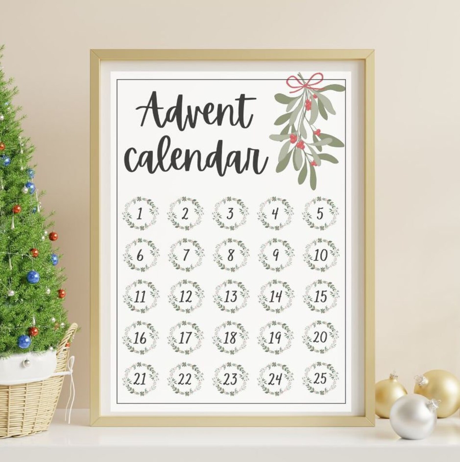 Printable Advent Calendar in PDF Format, Printable Countdown to ...