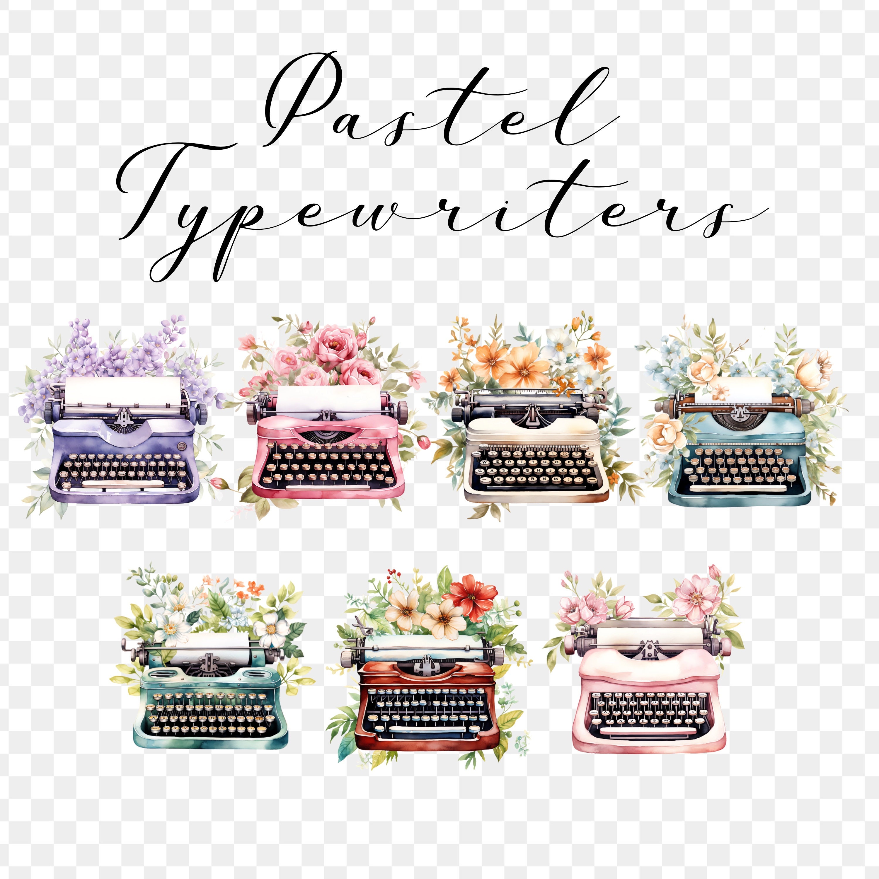 Typewriter Clipart, Typewriter PNG, Vintage Typewriter, Retro ...