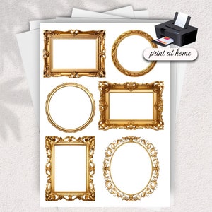 Gold Frame Clipart, Gold Frame PNG, Metallic Golden Frames, Gold Border ...