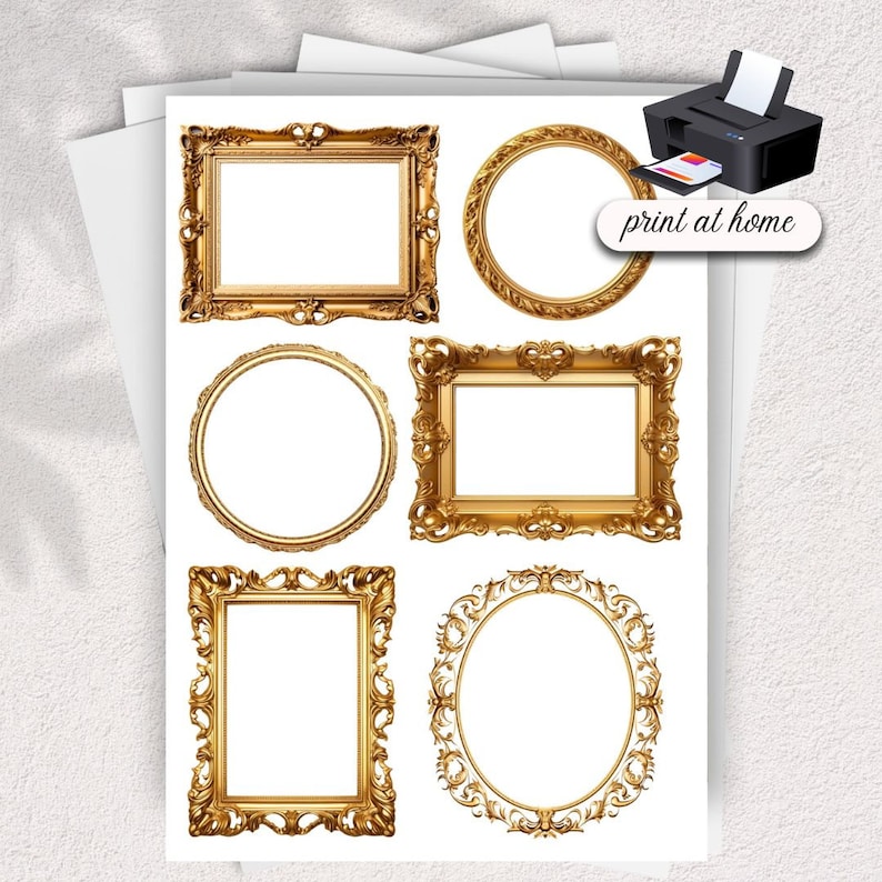 Gold Frame Clipart, Gold Frame PNG, Metallic Golden Frames, Gold Border ...
