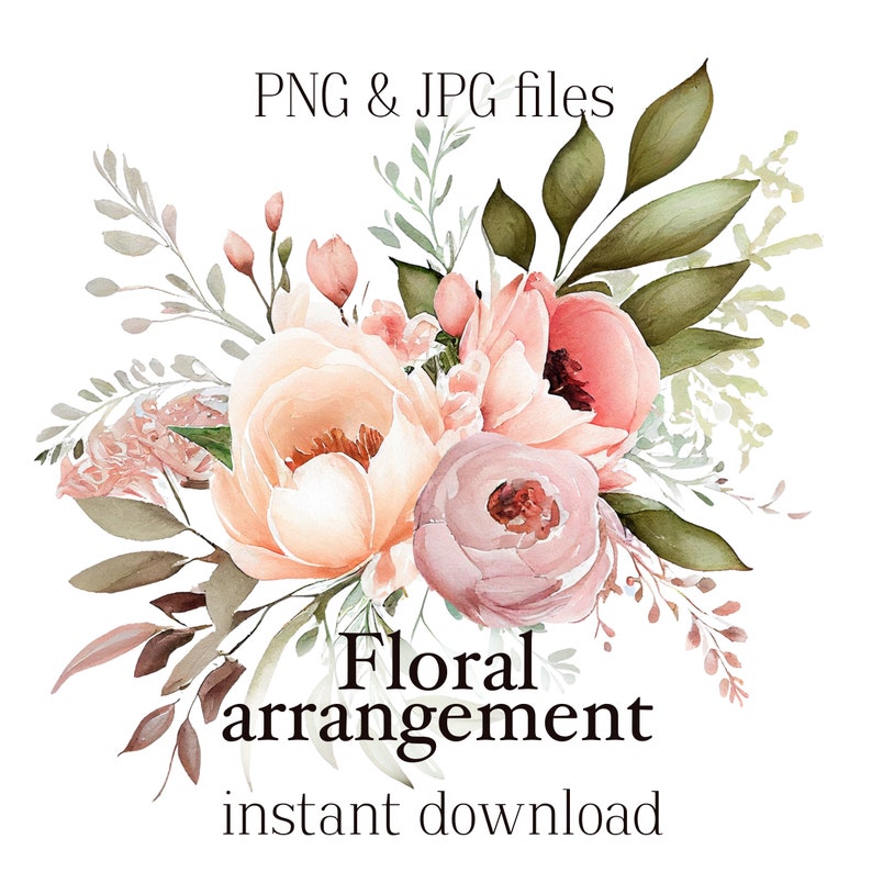 Watercolor Flowers Clipart Floral Clipart Floral Border - Etsy