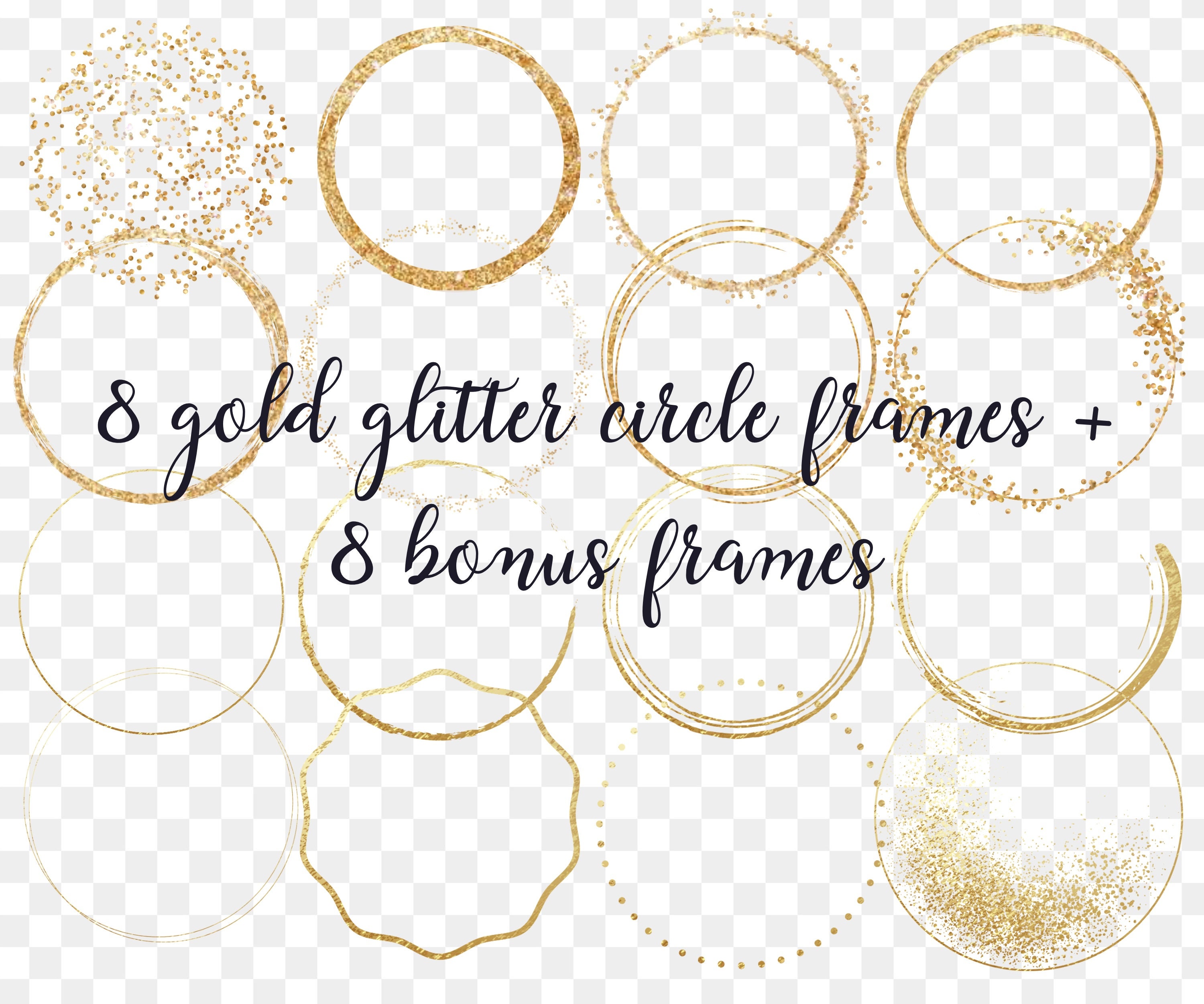 Gold Foil Glitter Circle Logo Clipart, Logo Template Design Elements ...