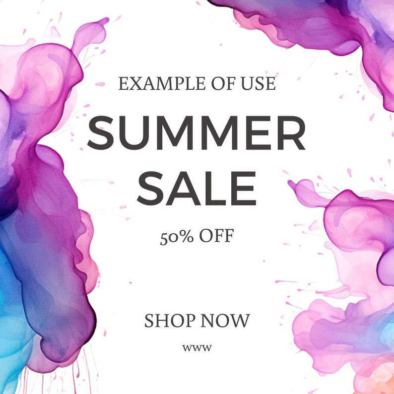 Watercolor Color Splash Clipart, Colorful Paint Splatter PNG, Alcohol ...