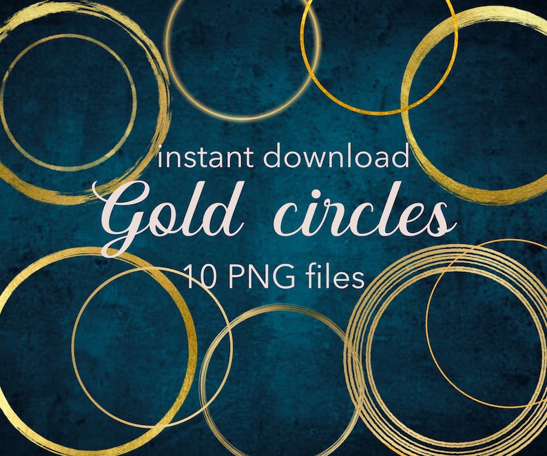 Gold Circle Clipart, Gold Foil Circle PNG, Gold Frame Overlay ...
