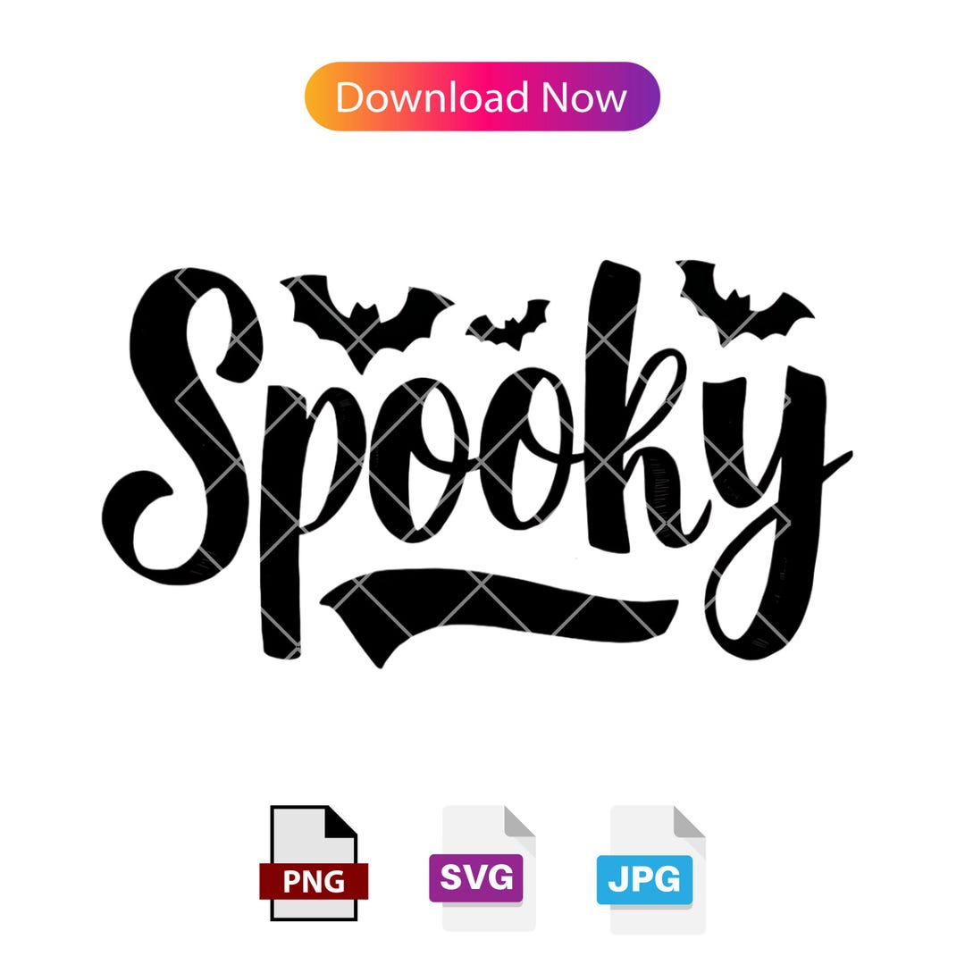 Spooky SVG, Halloween SVG, Spooky Clipart, Instant Download Cricut Svg ...