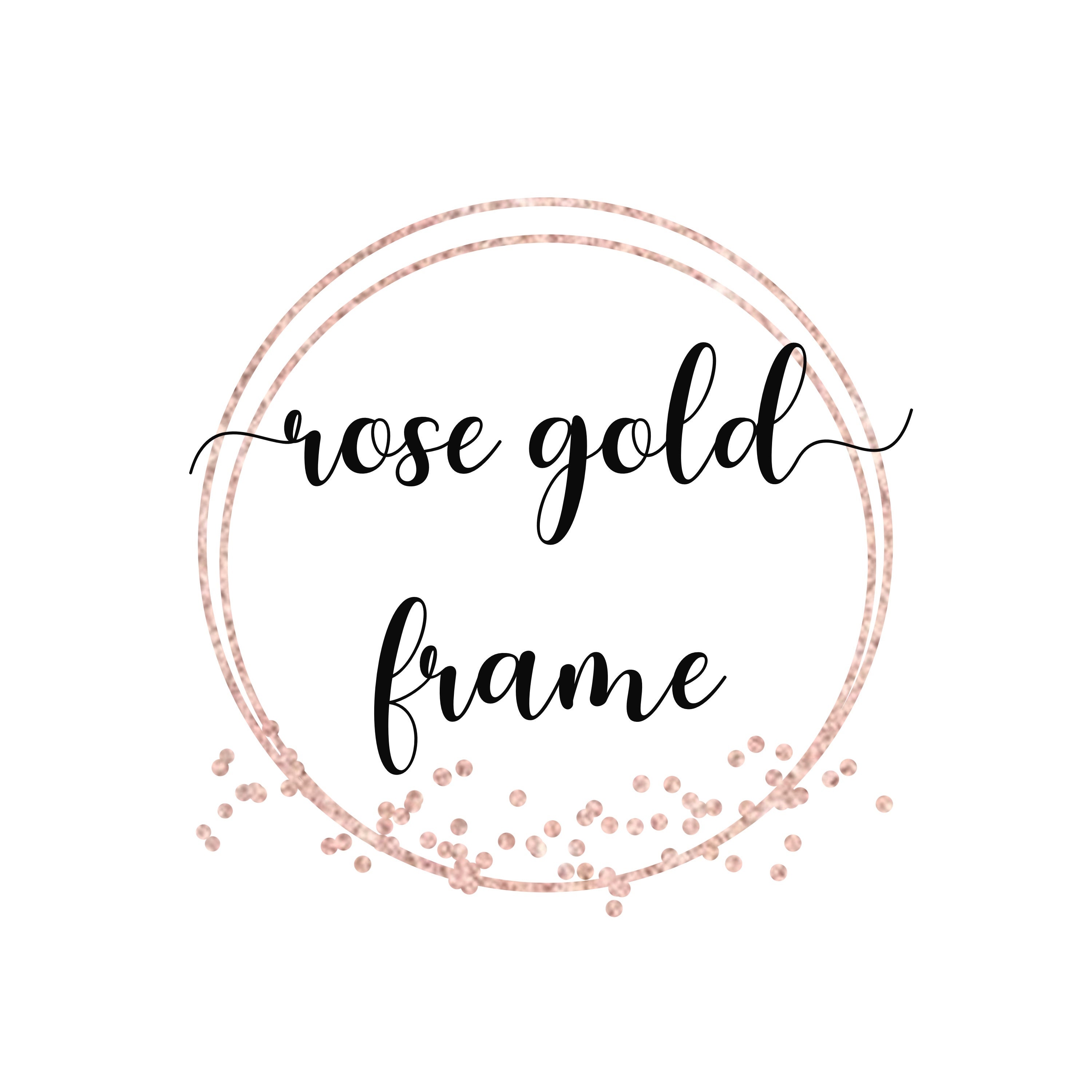 Rose Gold Circle Frame PNG Rose Gold Confetti Elegant Frame - Etsy