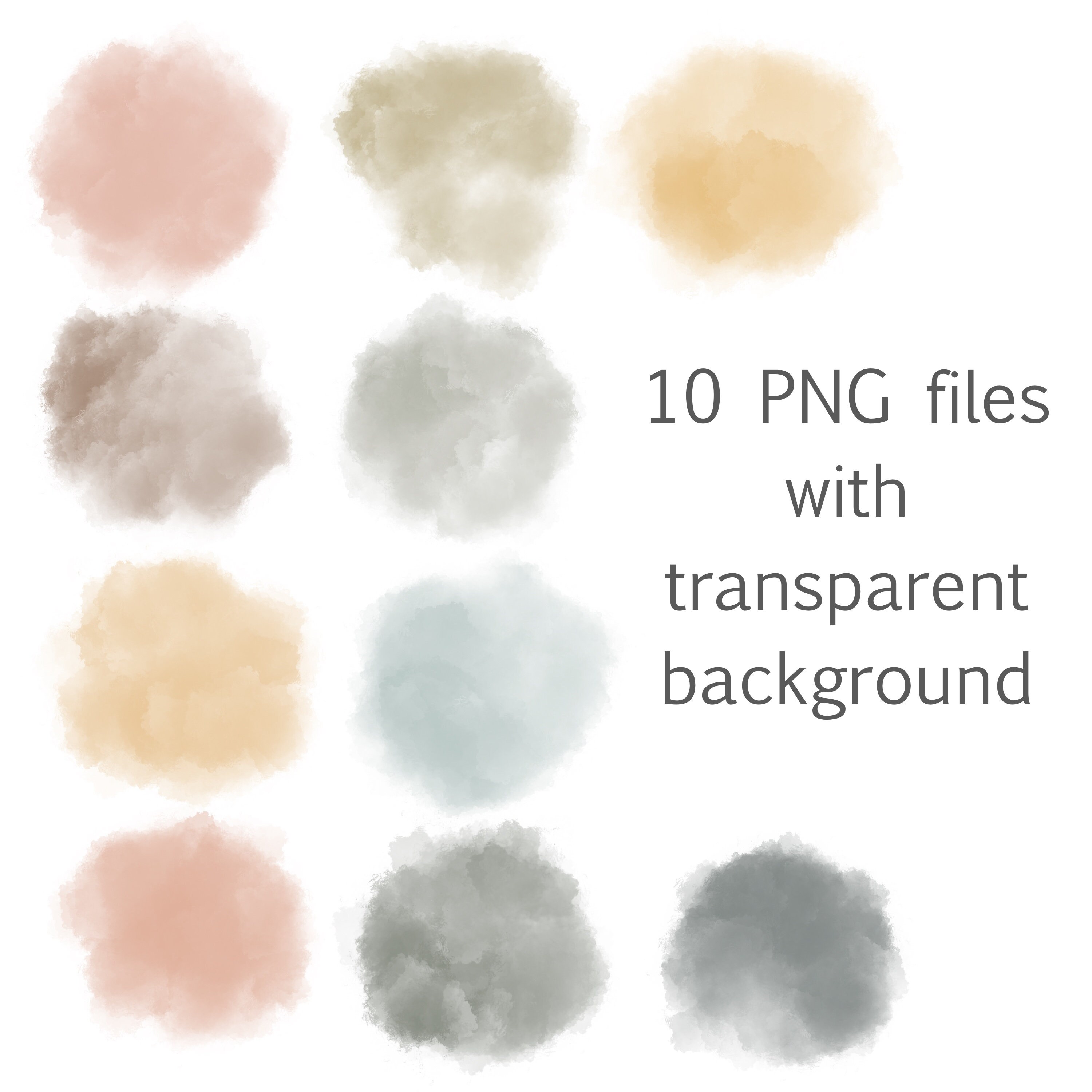 Boho Watercolor Splashes | Logo Background | Brush Strokes Clipart ...