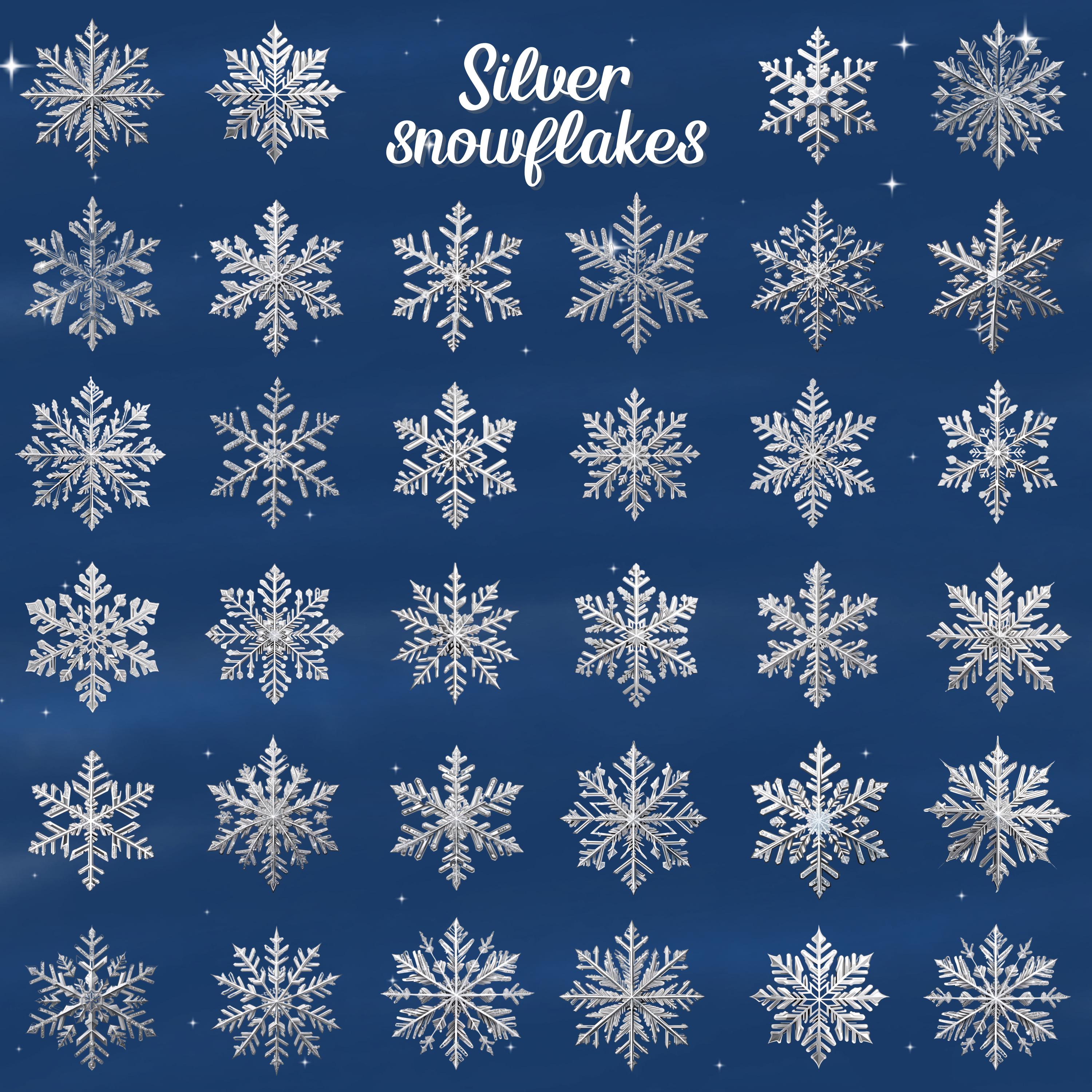 Silver Snowflake PNG, Glitter Snowflakes PNG, Snowflake Clipart, Frozen ...