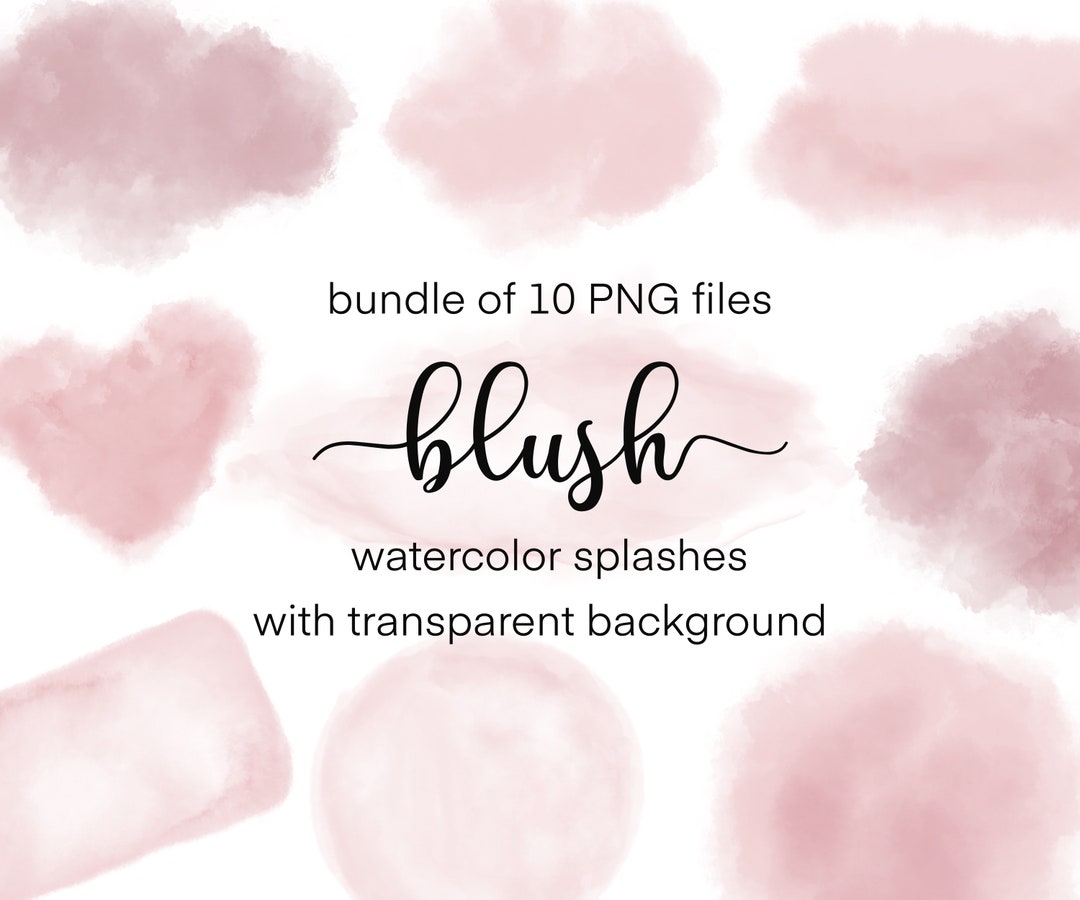 Watercolor Brush Strokes Clipart, Pink Watercolor, Blush Pink ...