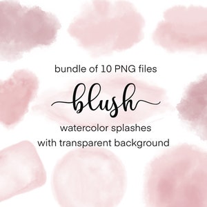 Watercolor Brush Strokes Clipart, Pink Watercolor, Blush Pink ...