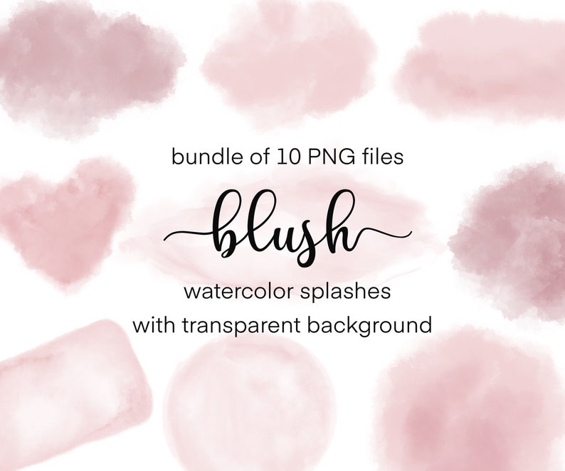 Watercolor Brush Strokes Clipart, Pink Watercolor, Blush Pink ...
