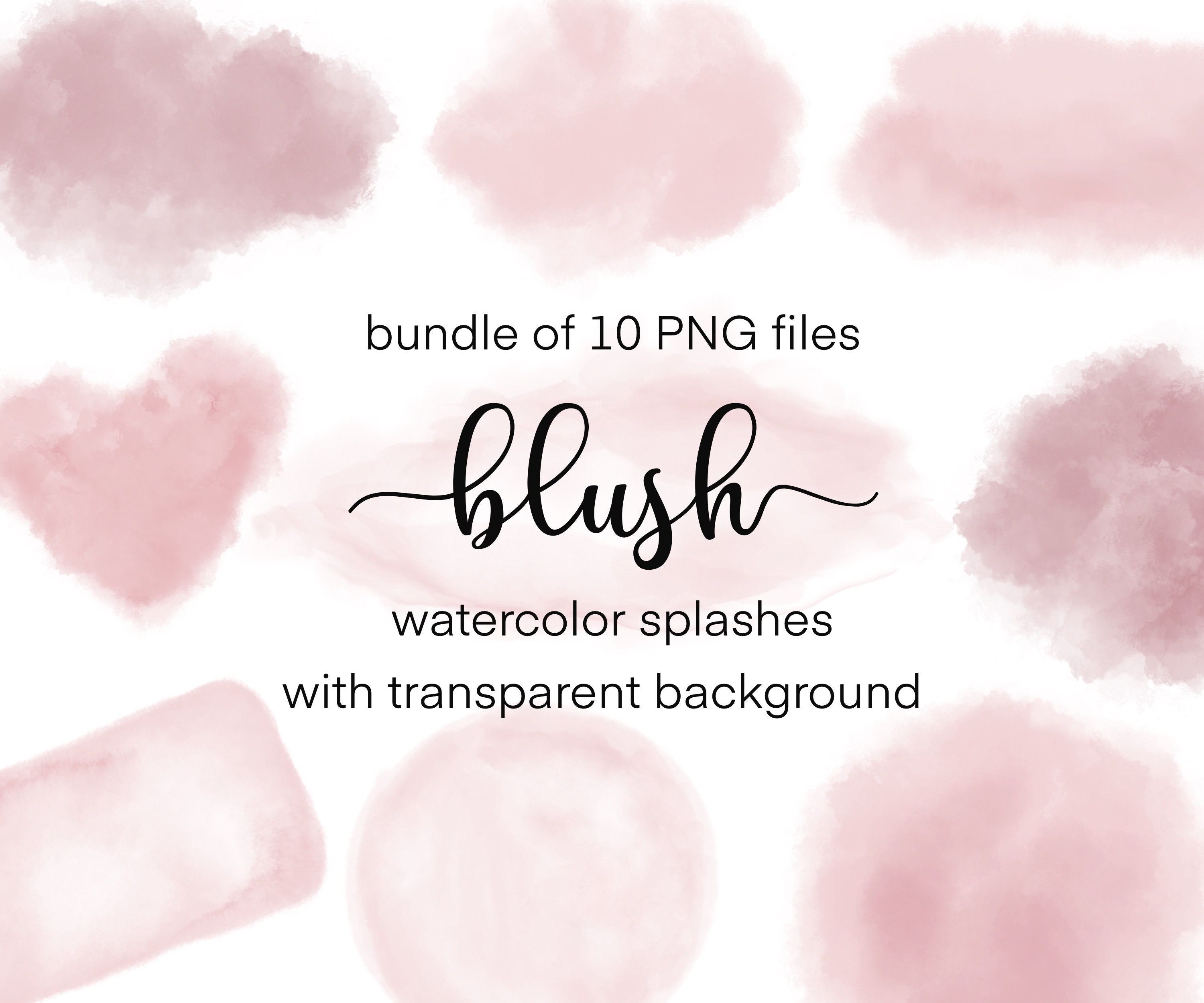 Watercolor Brush Strokes Clipart, Pink Watercolor, Blush Pink ...