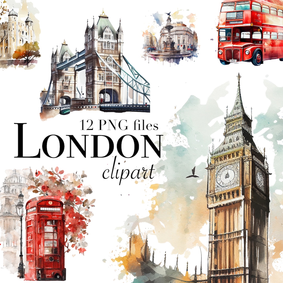 London Clipart, London Illustrations, London PNG Files, Memory Keeping ...