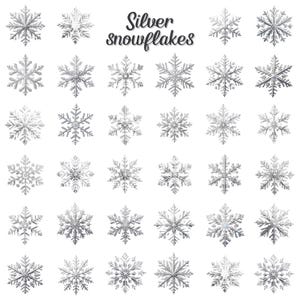 Silver Snowflake PNG, Glitter Snowflakes PNG, Snowflake Clipart, Frozen ...