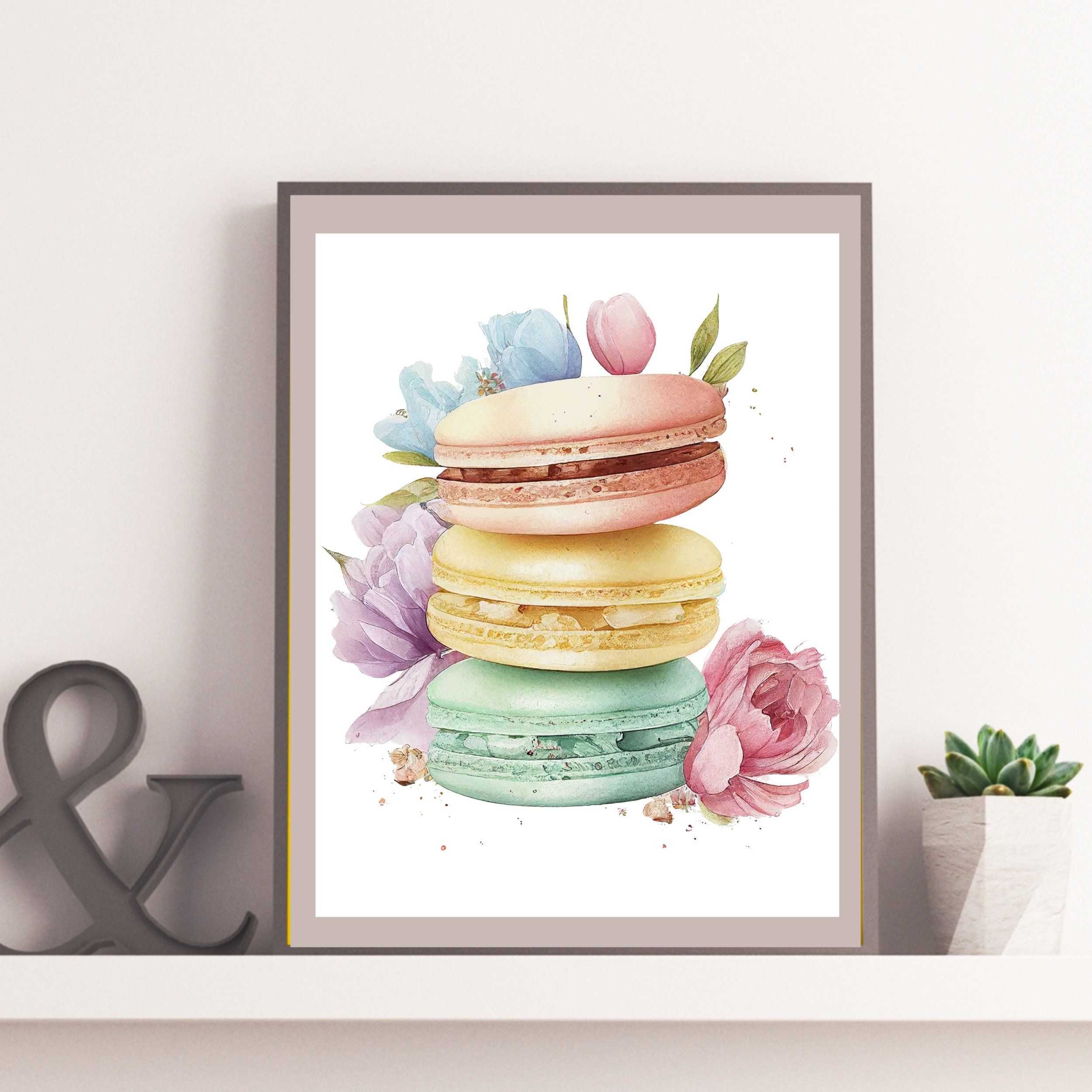 Macaroons Clipart French Macaroons Illustration Macaroons - Etsy