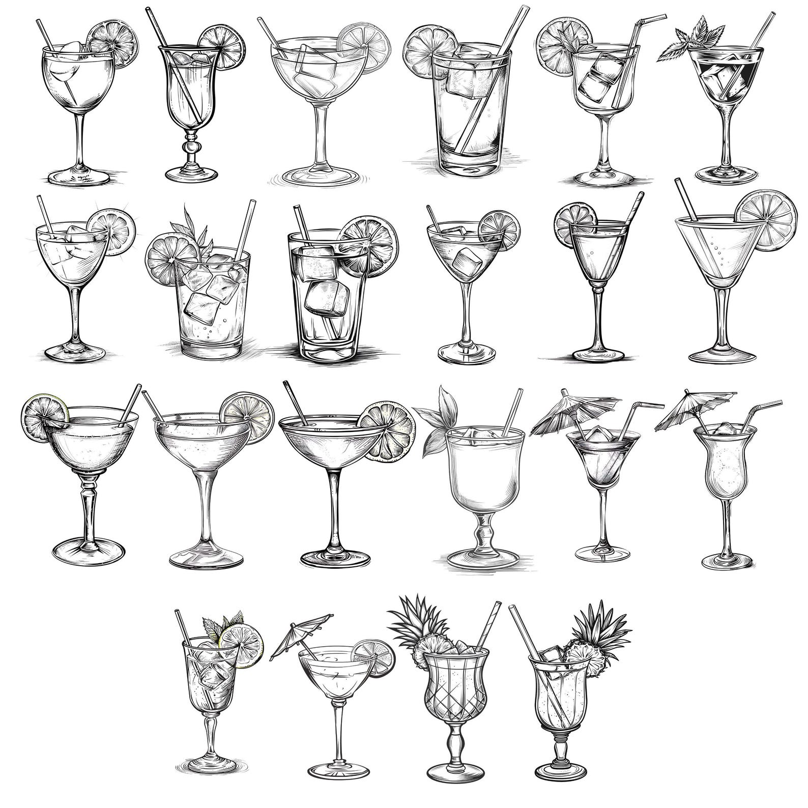 Cocktail Clipart, Cocktails PNG, Signature Drink Sign, Wedding Drink ...