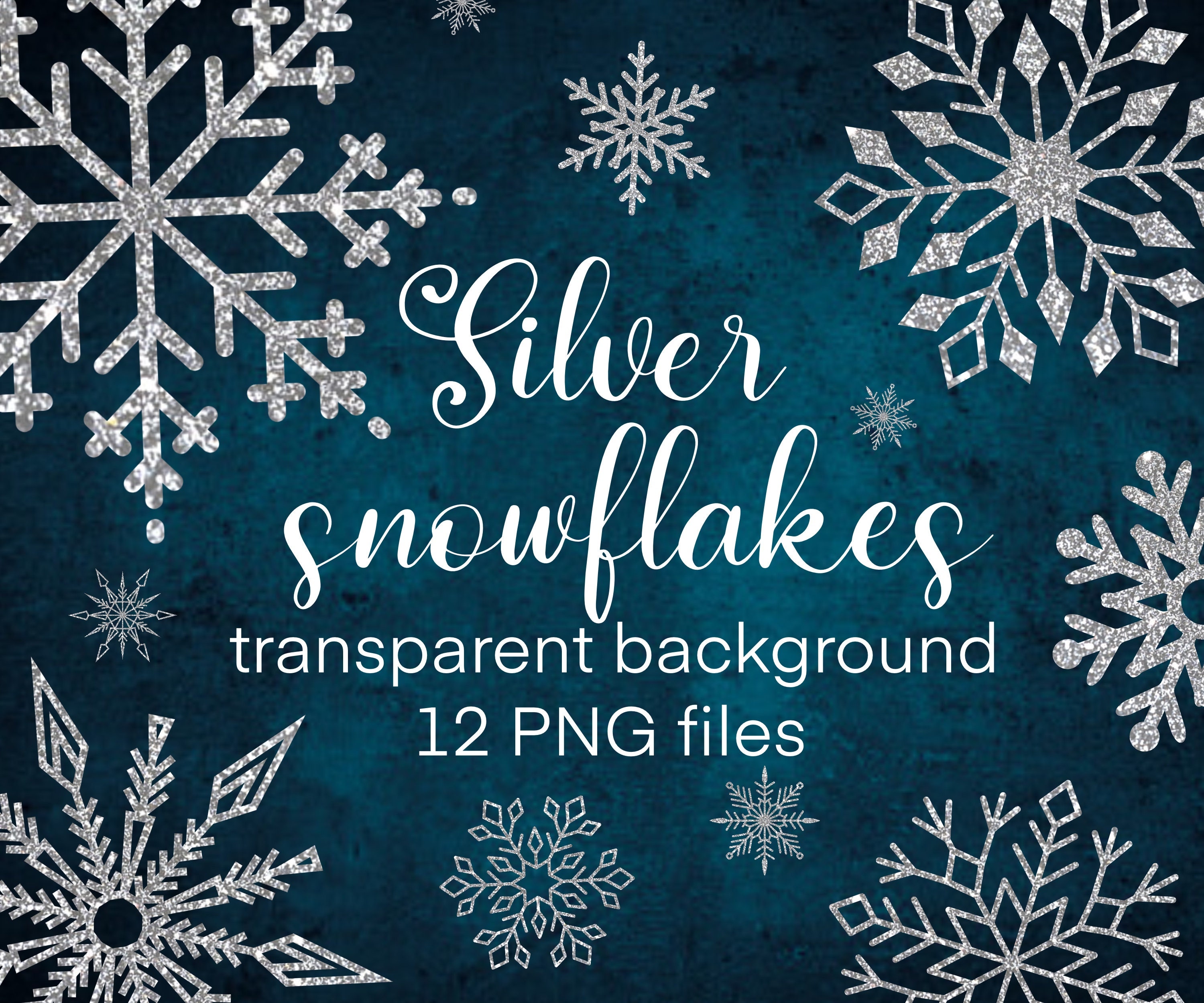 Silver Snowflake PNG Glitter Snowflakes PNG Snowflake - Etsy
