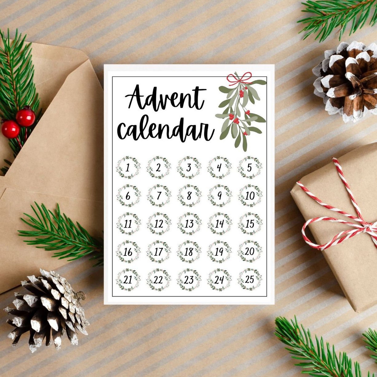Printable Advent Calendar in PDF Format, Printable Countdown to ...