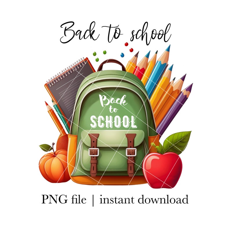 Back to School PNG, Back to School Clipart, Back to School Sublimation ...