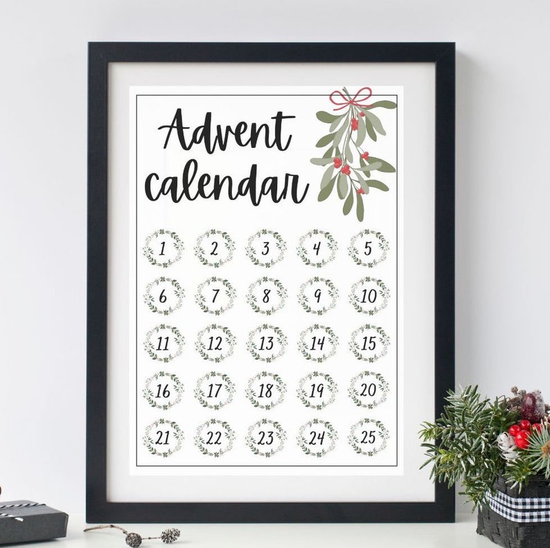 Printable Advent Calendar in PDF Format, Printable Countdown to ...