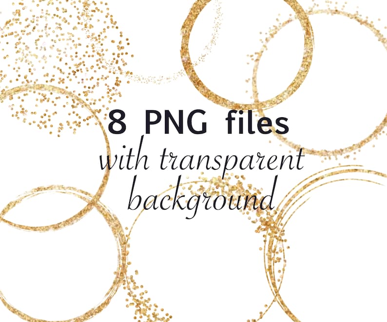 Gold Foil Glitter Circle Logo Clipart, Logo Template Design Elements ...