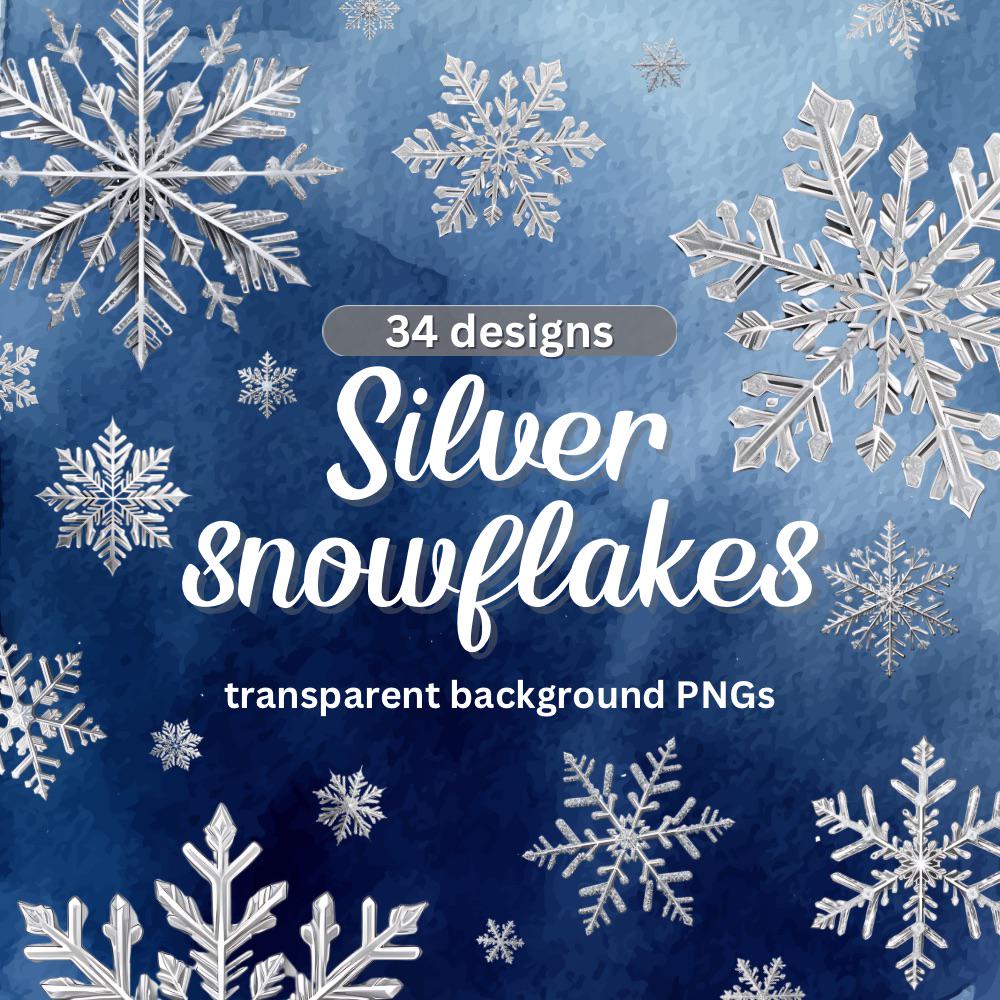 Silver Snowflake PNG, Glitter Snowflakes PNG, Snowflake Clipart, Frozen ...