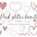 Pink Glitter Hearts PNG, Rose Gold Heart Clipart, Rose Gold Photo ...